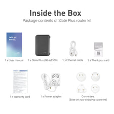 Slate Plus (GL-A1300) Ultra Efficient VPN Encrypted Gigabit Travel Rou ...