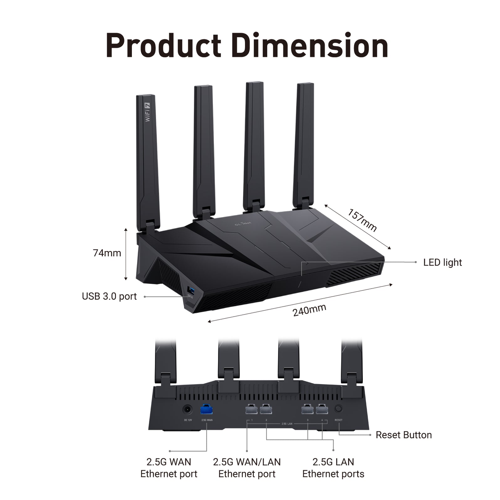 Flint 3 (GL-BE9300) Tri-band Wi-Fi 7 Home Router — GL.iNet